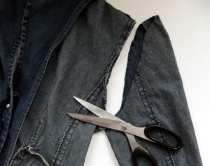 altered denim - a jean jacket to boho vest refashion DIY - Confessions ...