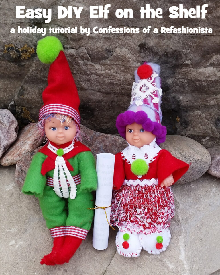 An easy DIY elf on the shelf by Confessions of a Refashionista