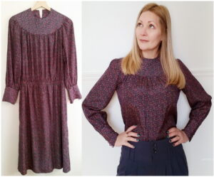 Easy Vintage Dress to Blouse Refashion Tutorial by CoaR