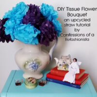DIY Tissue Flower Bouquet - an upcycled straw tutorial by Sheri Pavlovic