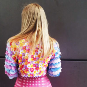 No Sew DIY Faux Flower Jacket Refashion by Confessions of a Refashionista