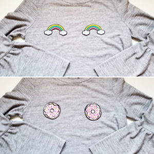 Easy Rainbow Patches Sweater Refashion - Confessions of a Refashionista